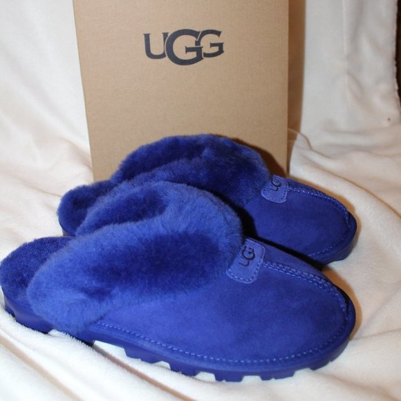 UGG | Shoes | Nib Ugg Womens Coquette Shearling Suede Slip On Slippers ...